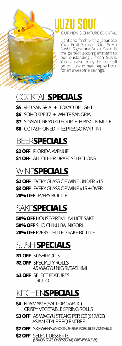 Featured Menu • SoHo Sushi