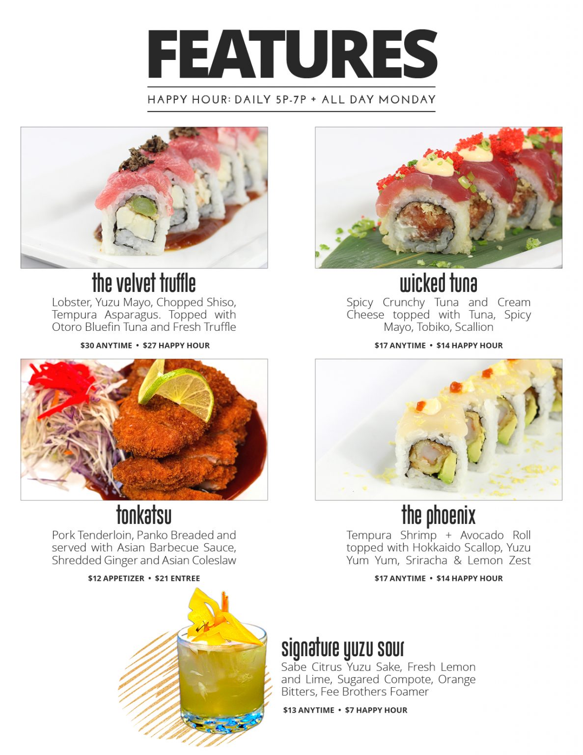 Featured Menu • SoHo Sushi