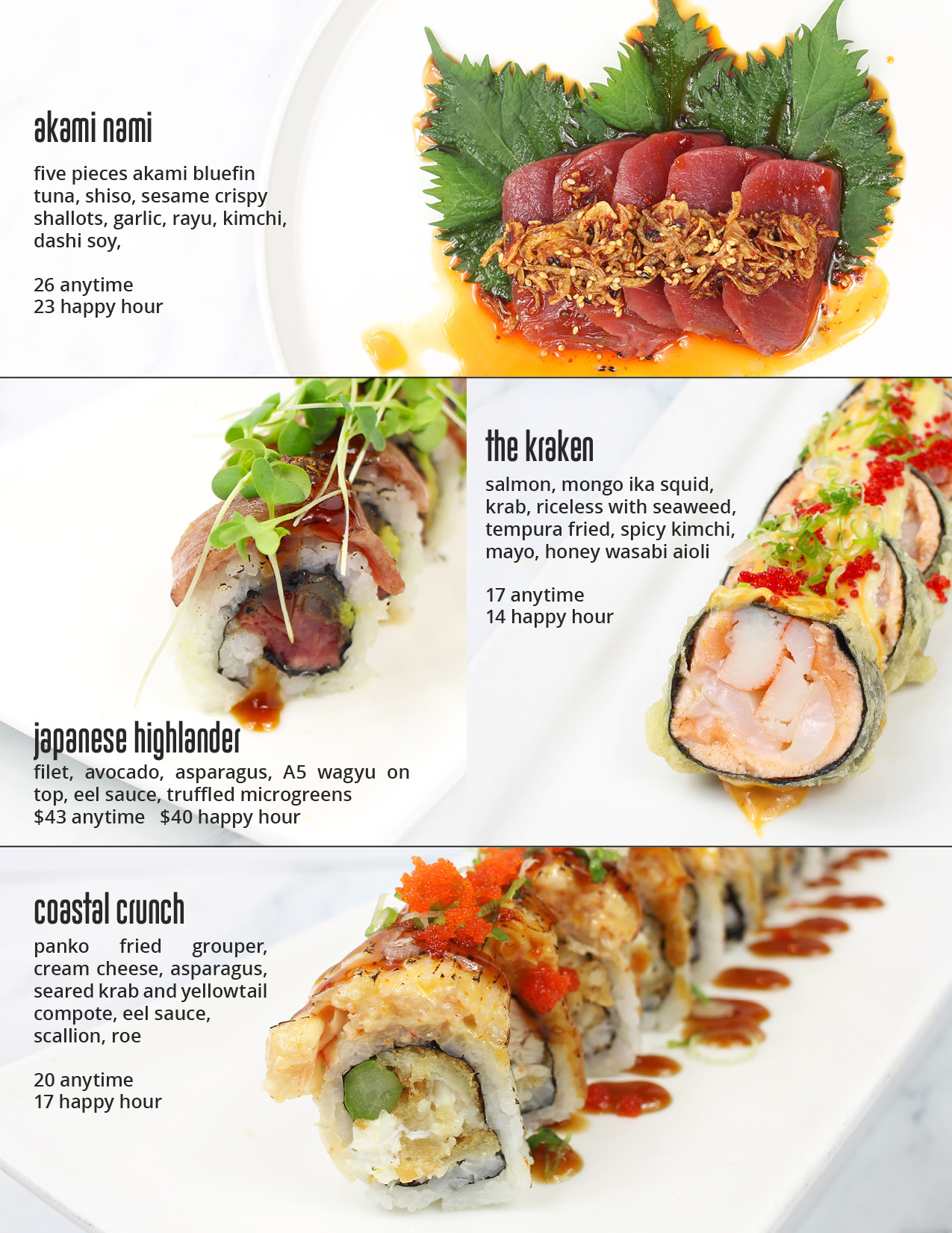 Featured Menu • SoHo Sushi
