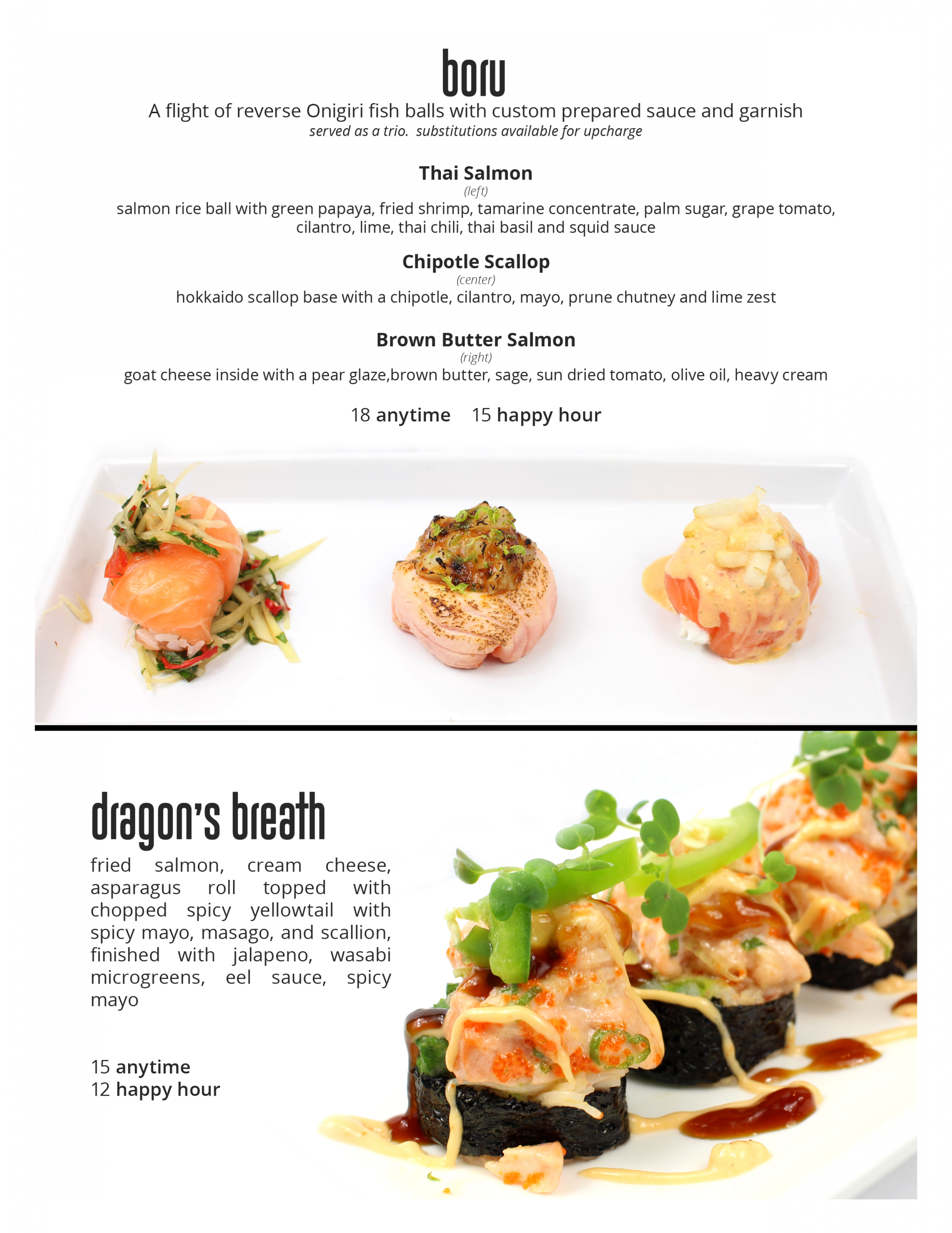 Featured Menu • SoHo Sushi