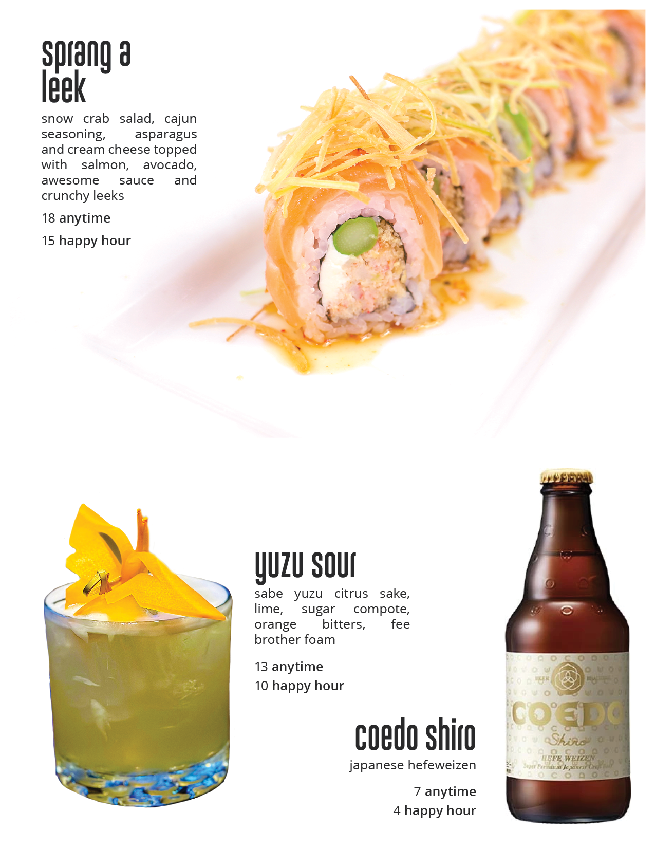 Featured Menu • SoHo Sushi